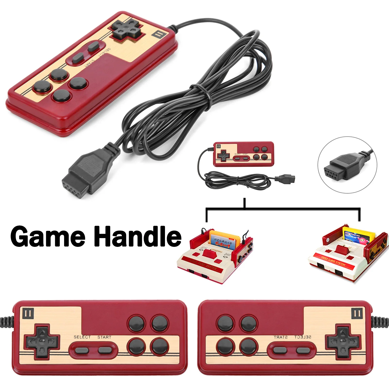 8-Bit-9Pin-Gamepad-Wired-Game-Handle-Controller-Gaming-Joystick-for ...