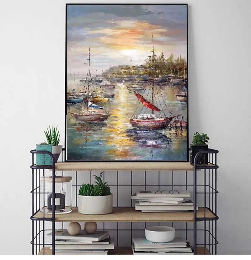 Mintura-Pintado-m-o-pinturas-a-leo-sobre-tela-pesca-portos-e-barcos ...