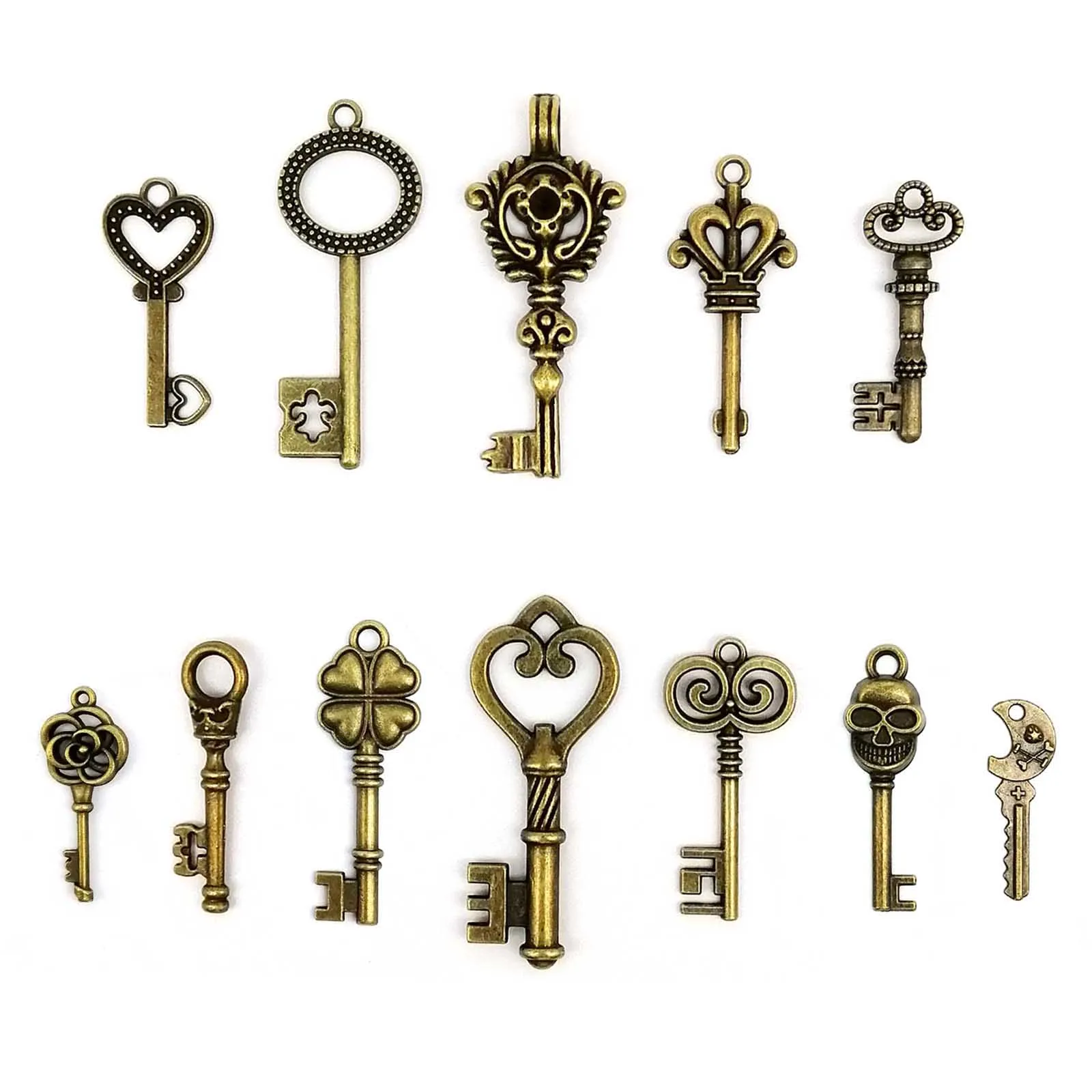 1 kit Include 12pcs Old Looking Retro Antique Brass Bronze Decorative ...