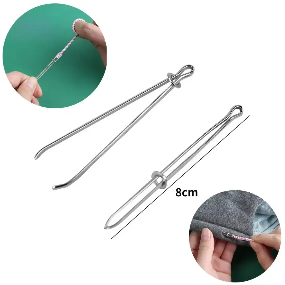 2pcs Stainless Steel Garment Clips Sewing DIY Tools Elastic Band Tape ...