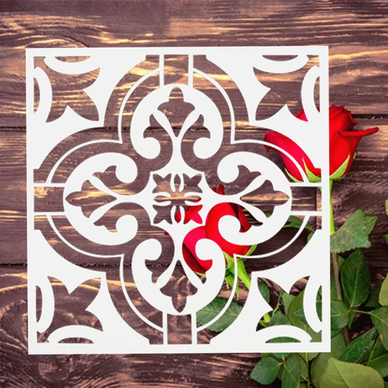 1PC-Vintage-Pattern-Template-Stencils-For-DIY-Painting-On-Tile-Floor ...