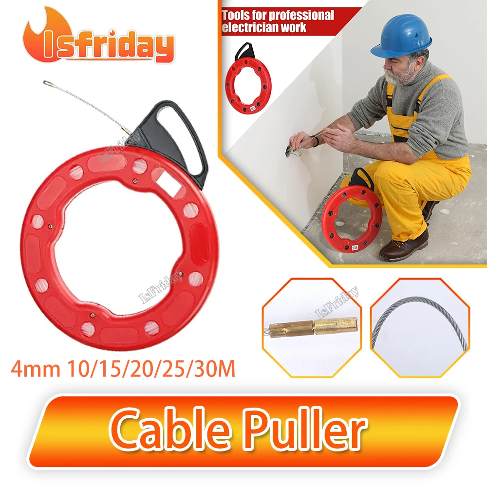 4mm-15-20-25-30m-Cable-Puller-Fish-Tape-Reel-Puller-Fiberglass-Nylon ...