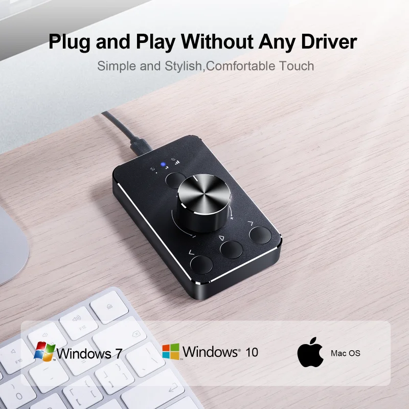 Volume Control Knob USB Computer Speaker Controller One-Click Mute Function and 3 Volume Control ...