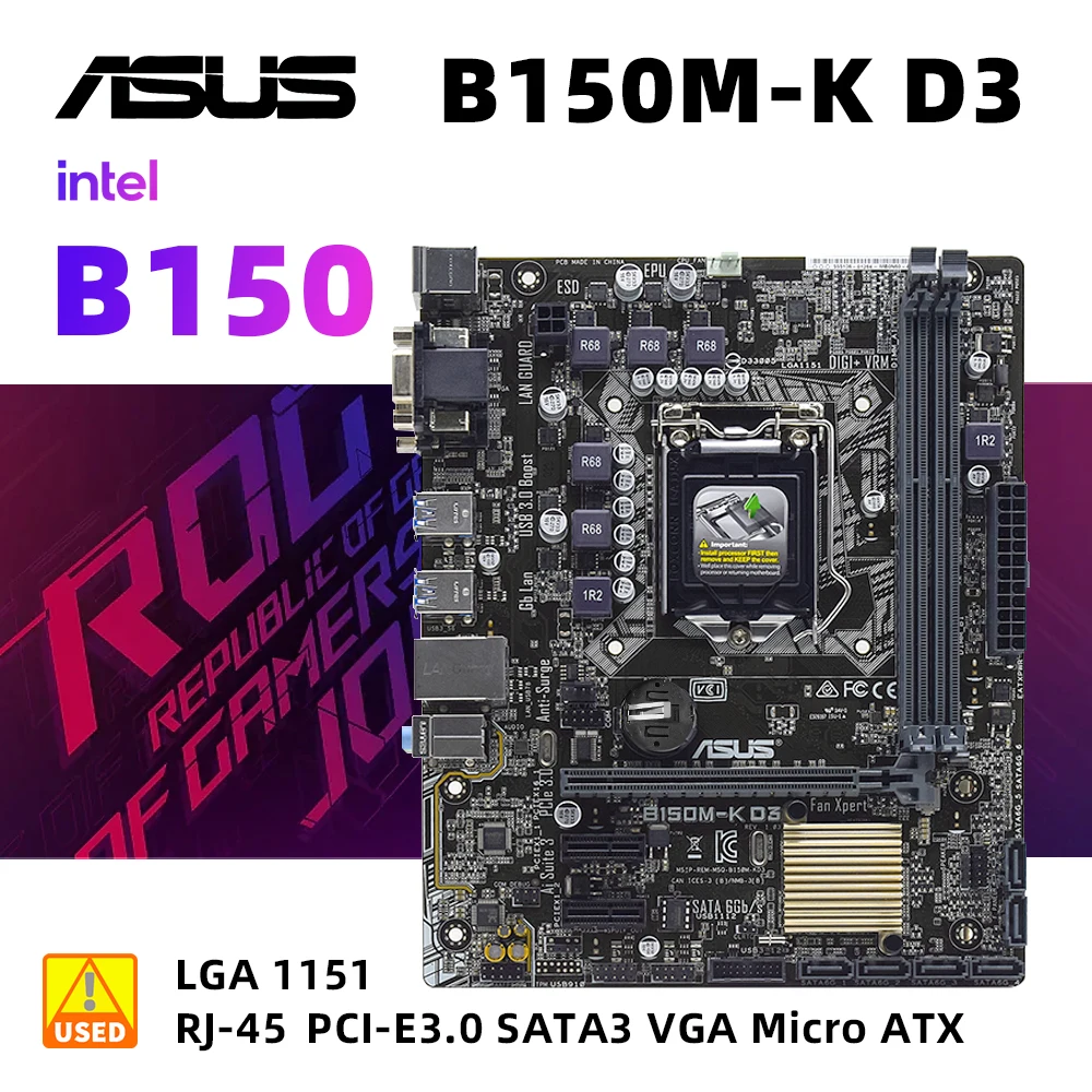 1151-Motherboard-kit-Asus-B150M-K-D3-I3-7100-cpu-Intel-B150-2-DDR3-32GB-PCI.jpg