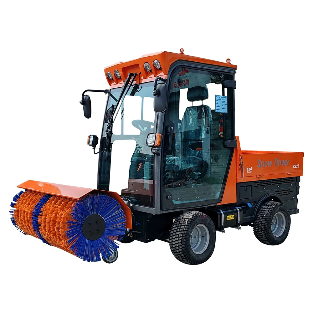 25HP Four-wheel Drive Multi-functional Snow Sweeper Snow Plow With ...
