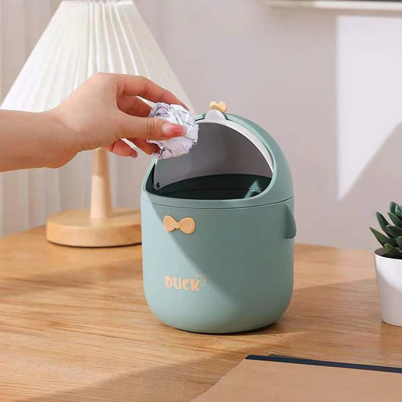 Mini-Desktop-Trash-Can-With-Lid-Portable-Cute-Cartoon-Trash-Bin-Bedroom ...