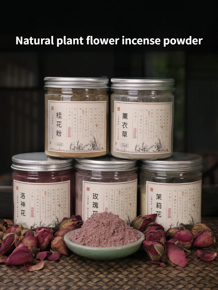 50g-Natural-Plant-Incense-Powder-Rose-jasmine-lavender-Handmade-Thread ...