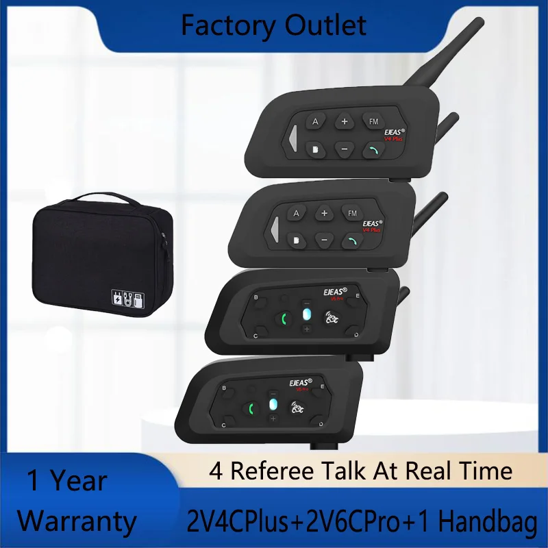 EJEAS-4Pcs-Referee-Intercom-Bluetooth-Walkie-Talkie-Interphone-Headset ...