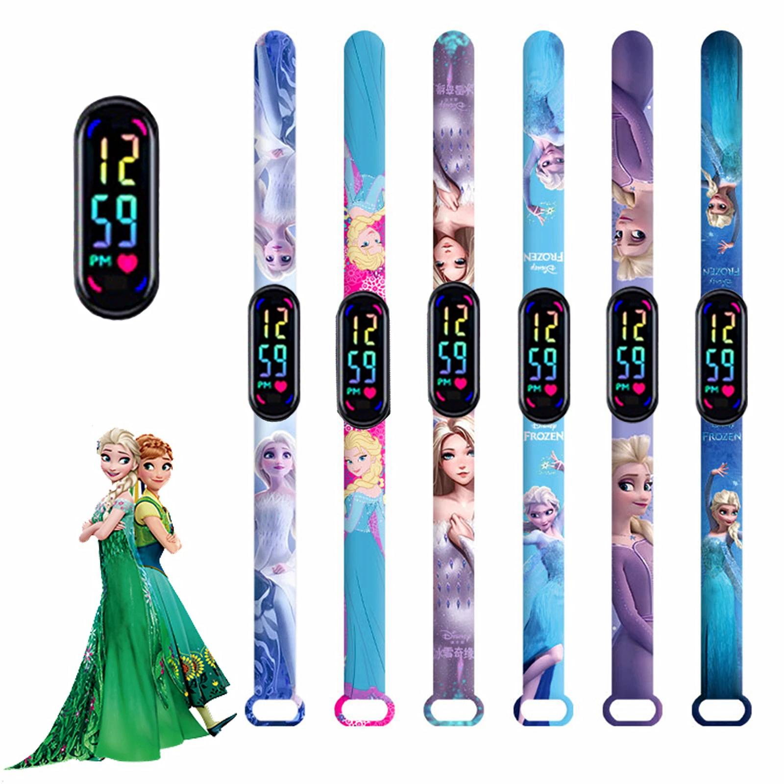 Disney-Frozen-Elsa-Anna-Princess-Kids-Digital-Watches-Cartoon-LED-Touch ...