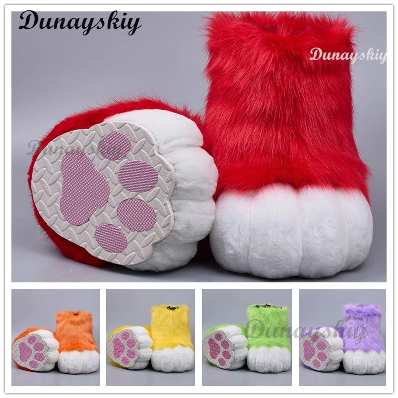 Fursuit-Cute-Fluffy-Animal-Cosplay-Shoes-Rubbit-Cat-Boots-Furry-Cos ...