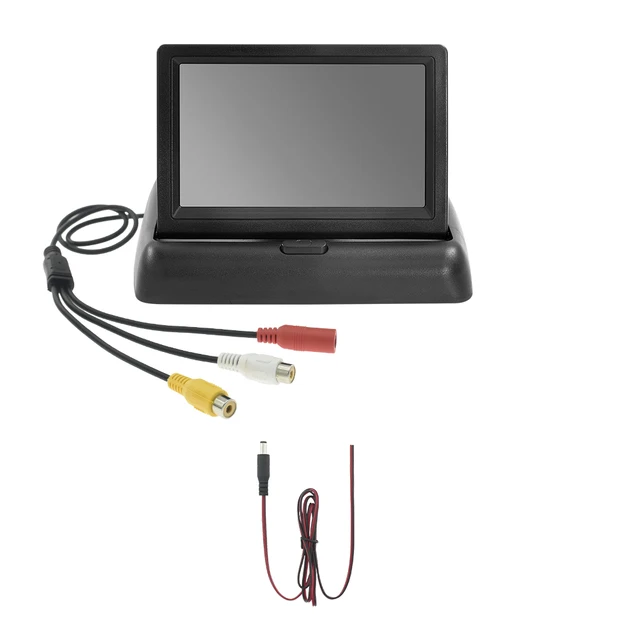 Monitor de carro dobrável com câmera de visão traseira, 4.3 TFT LCD HD ...