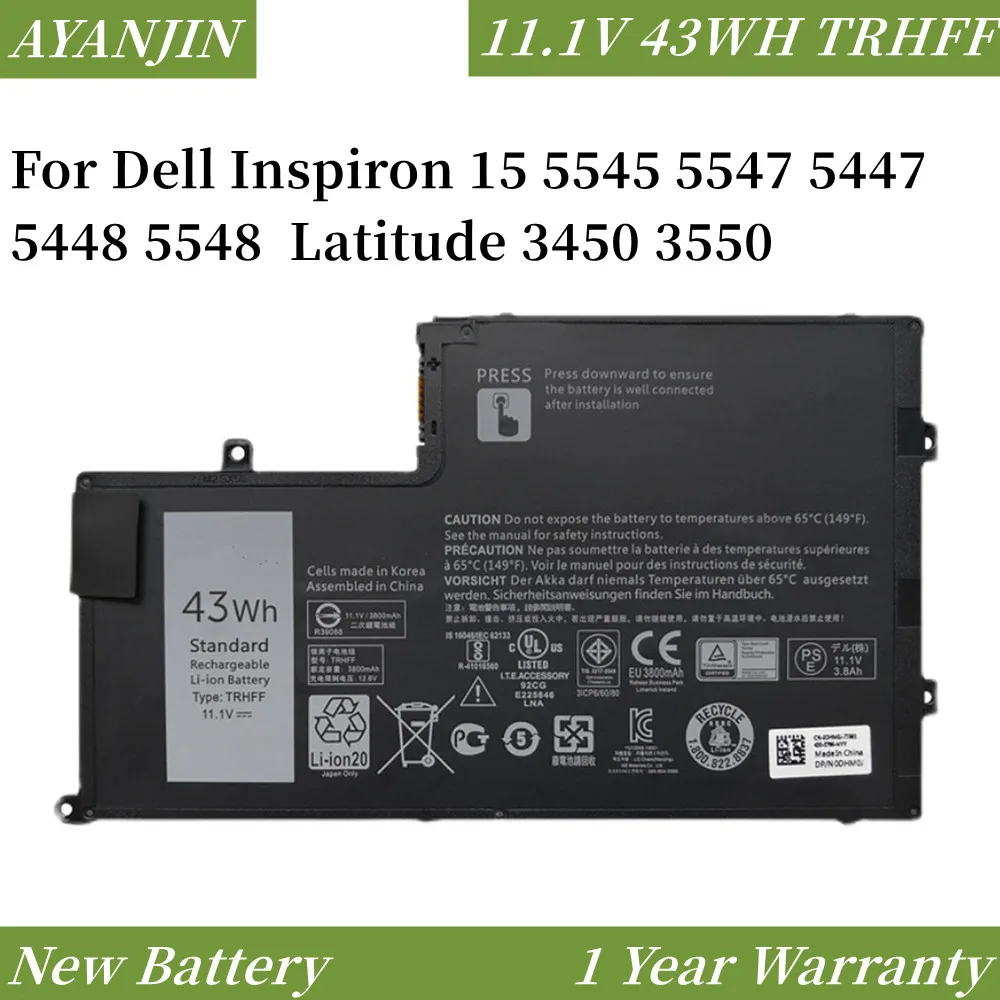 11.1v 43wh Trhff Battery For Dell Inspiron 5547 5545 5548 5447 5445 ...