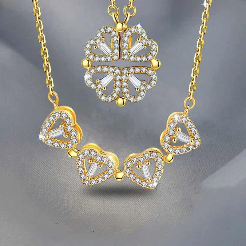 Romantic-Lucky-Four-Leaf-Clover-Necklaces-for-Women-Refined-Cubic ...