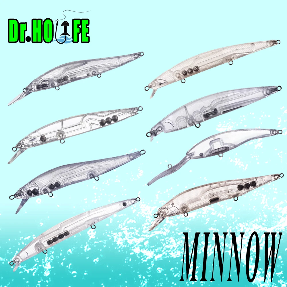 Dr.Holife 5PCS/LOT Unpainted Minnow Blanks Artificial Floating Medium ...