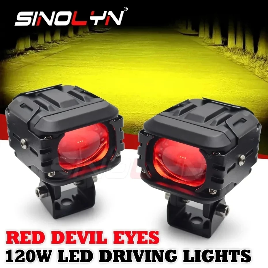 Sinolyn 9V-60V LED Spotlights Red Devil Eyes LED Lights Driving Fog ...