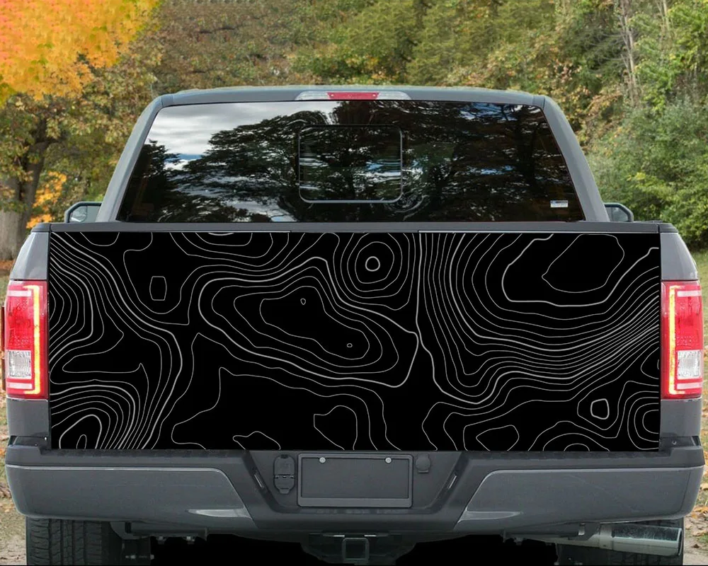 Customizable-Topographic-Pattern-Car-Sticker-Truck-Suv-Tailgate-Sticker ...