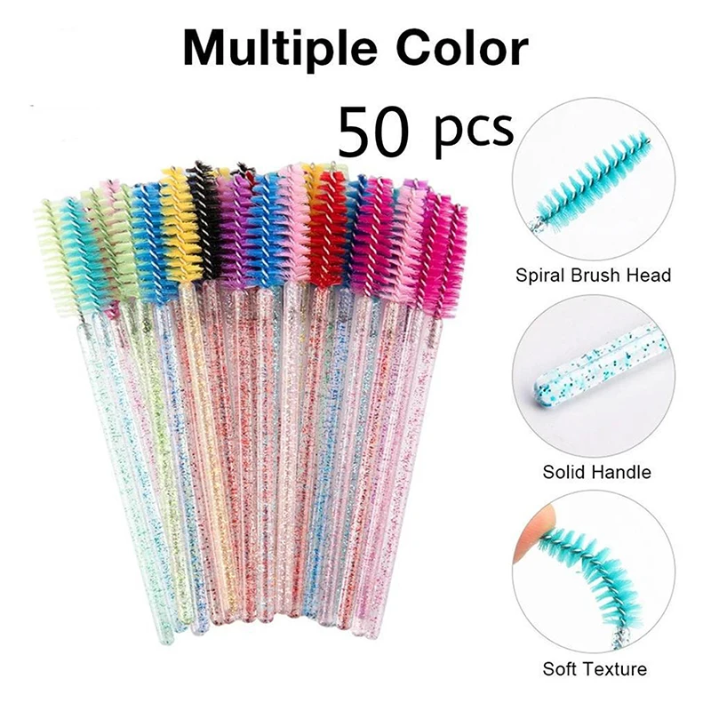 50pcs-Shiny-Disposable-Eyelash-Brush-Applicator-Wands-Curler-Mascara ...