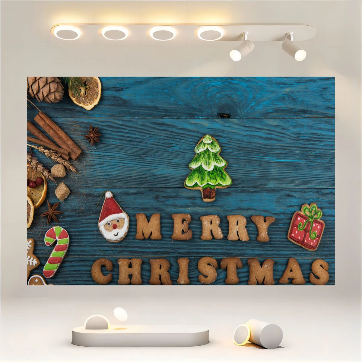 Merry-Christmas-Blue-Biscuit-Background-Photography-Santa-Claus ...