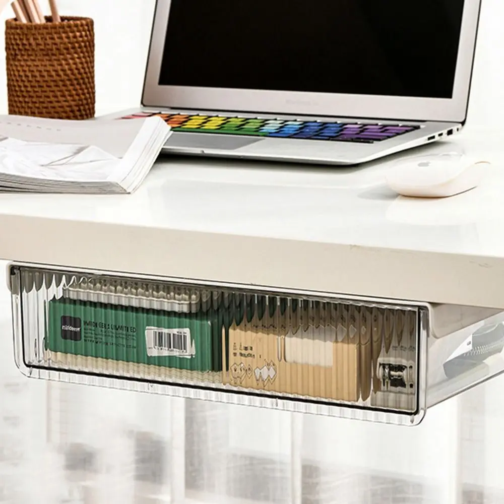 Attachable-Under-Desk-Storage-Drawers-Self-Adhesive-Punch-Free-Under ...
