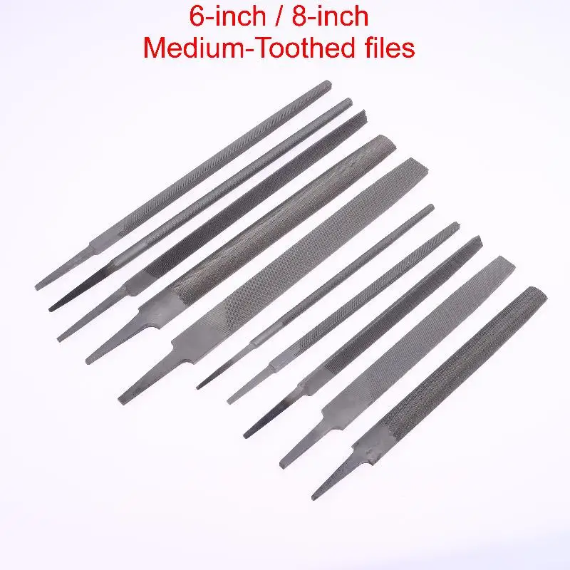 5Pcs Steel Hand Needle File Set - Triangular Round Square Half-Round ...