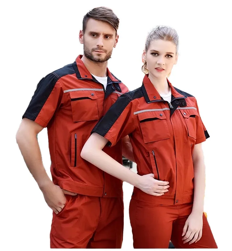 Men-Women-Summer-Workwear-Factory-Workshop-Uniforms-Work-Clothes-Set ...