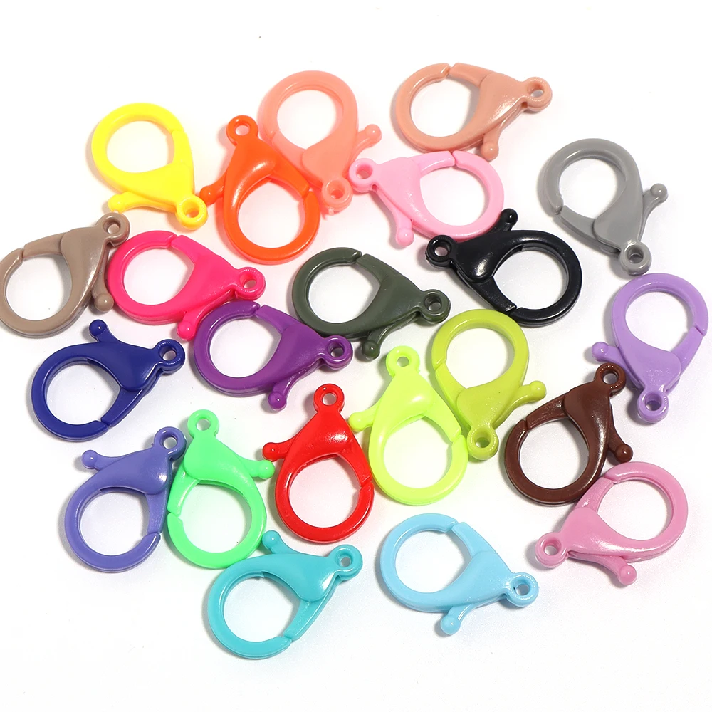 20pcs-Lot-25-35mm-Multicolor-Plastic-Lobster-Clasps-Hooks-Keychain-End ...