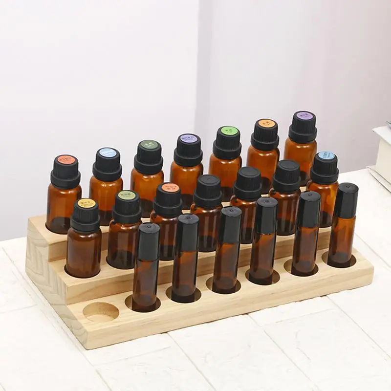 Essential Oil Wooden Display Stand 18 Hole Essential Oil Storage Rack ...
