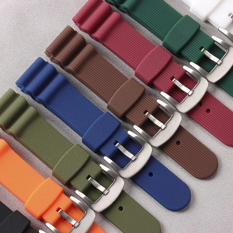 22mm-Silicone-Strap-Rubber-Watch-Band-for-Omega-Waterproof-Diving ...