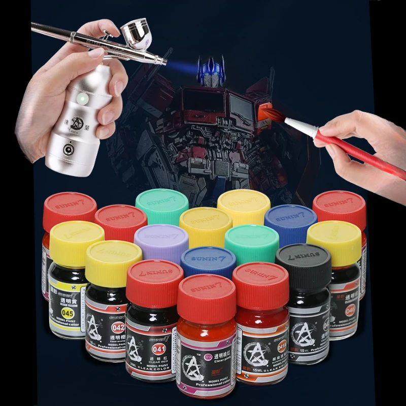 15ml-bottle-Fluorescent-Transparent-Color-Model-Coloring-Oiliness-Paint ...