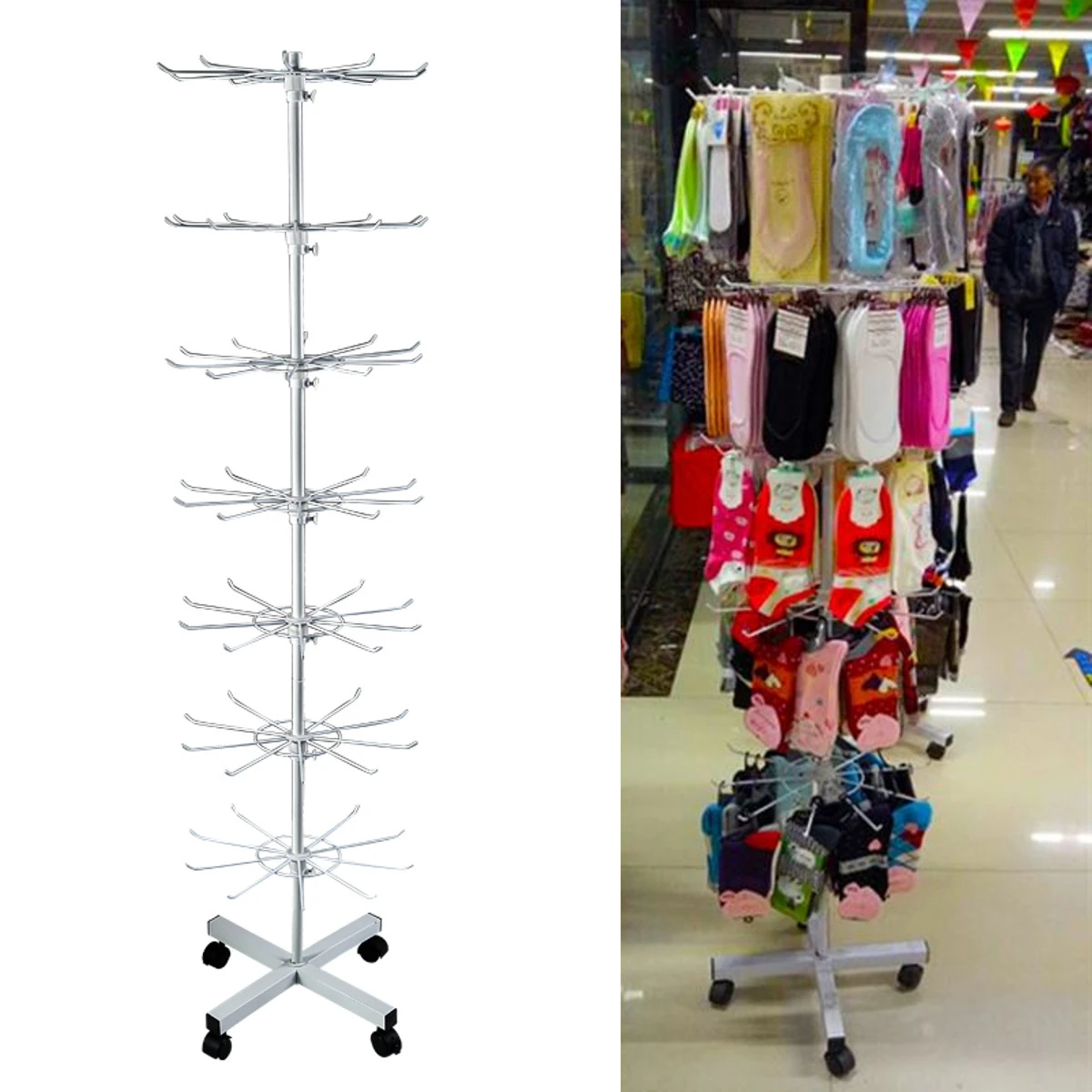 Rotativa colar titular rotatable vitrine cachecol organizador de jóias ...