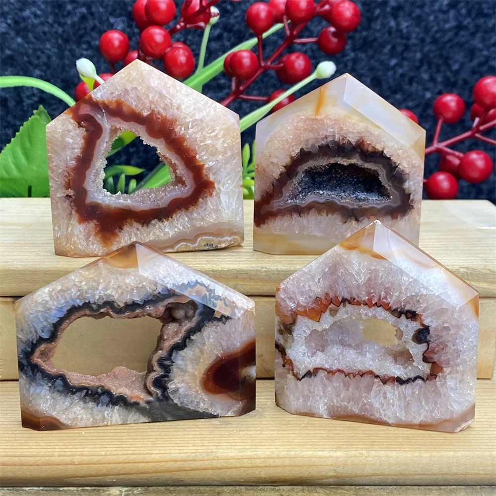 Natural-Red-Agate-Geode-Crystal-Flame-Free-Form-Quartz-Stone-Carving ...