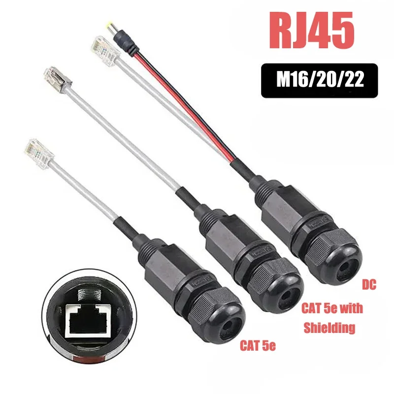Waterproof RJ45 Network Connector M16/20/22 Cat5e Shield Gigabit ...