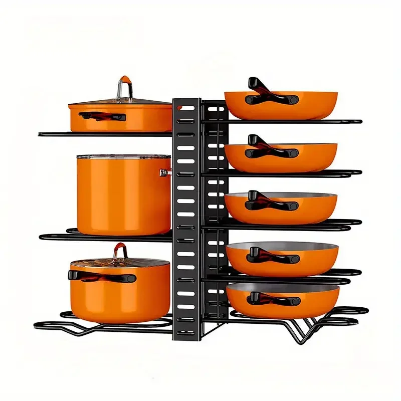 Pots-and-Pans-Organizer-Rack-Multi-Layer-Iron-Wire-Bilateral-Pot-Cover ...