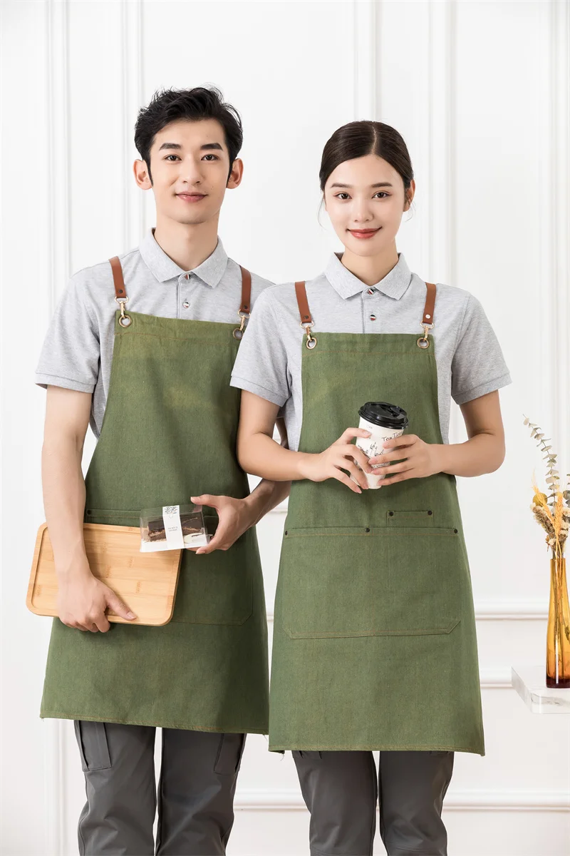 Fashion Denim Apron For Men Sleeveless Unisex Adjustable Apron With ...