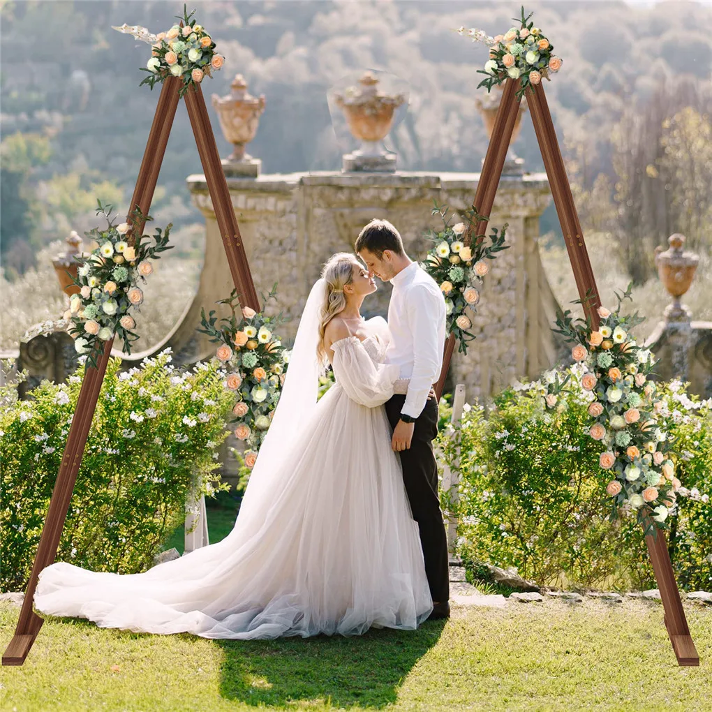 2 Pack Triangle Wooden Wedding Arch Oversized Ceremony Archway Backdrop ...