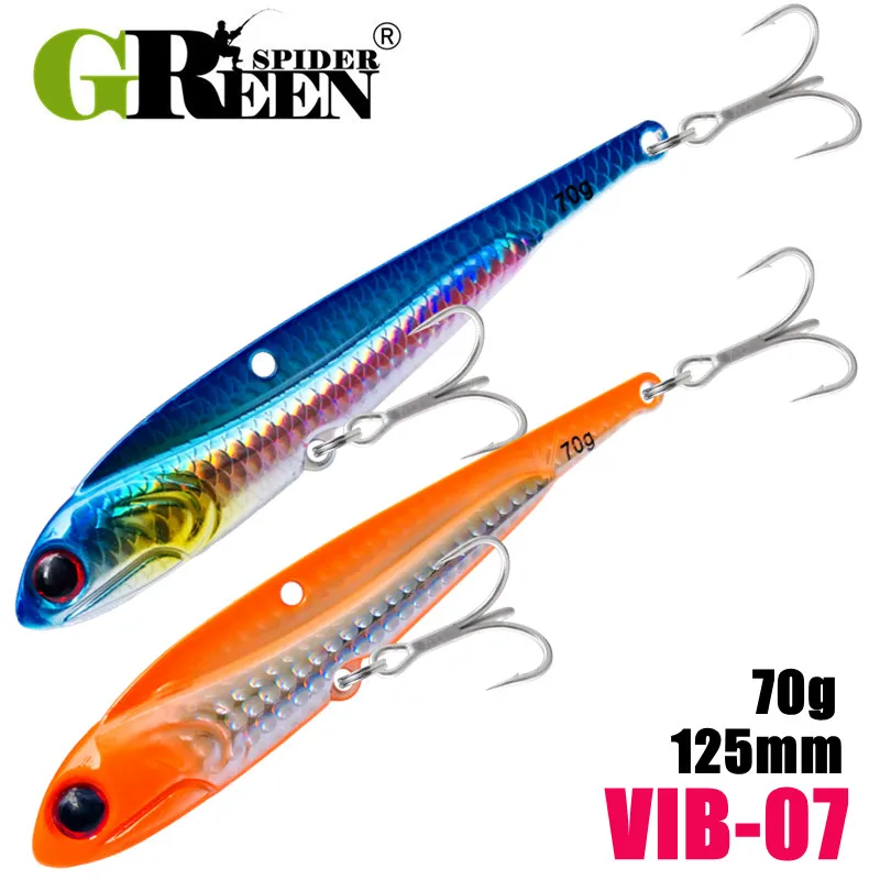 GREENSPIDER-Sea-Fishing-VIB-Lures-125mm-70g-Rattling-Sinking-Vibration ...