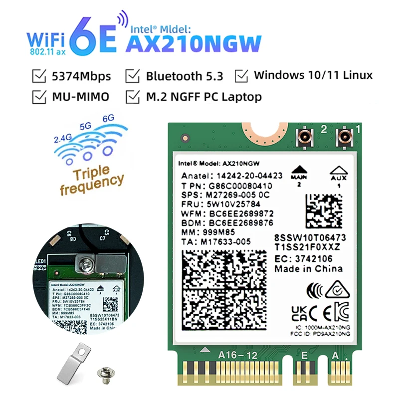 WiFi-Intel-AX210-Bluetooth-5-3-M-2-Wireless-Card-AX210NGW-5374Mbps-2 ...