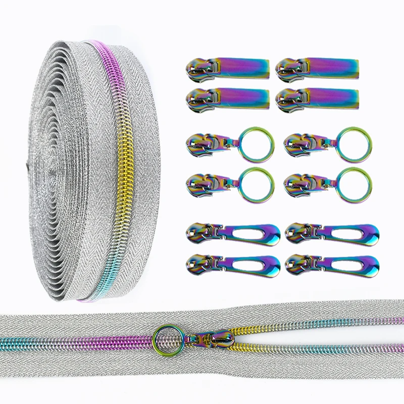5Meters-5-Rainbow-Nylon-Zipper-Tape-with-Zip-Slider-Puller-Decorative ...