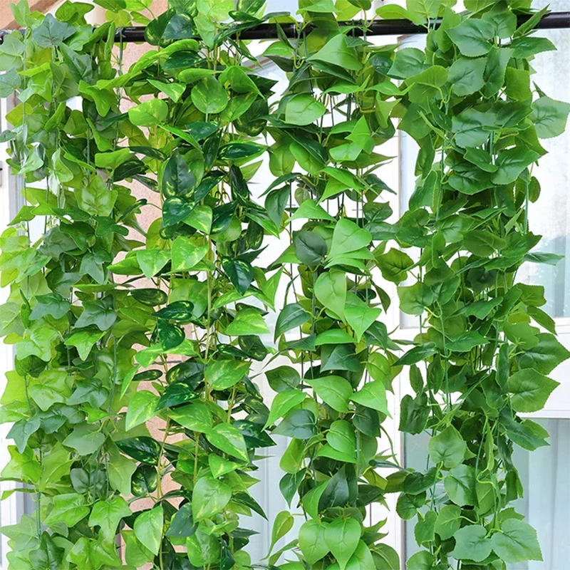 Long-Artificial-Leaves-Fake-Plants-Decoration-Ivy-Garlands-Greenery ...