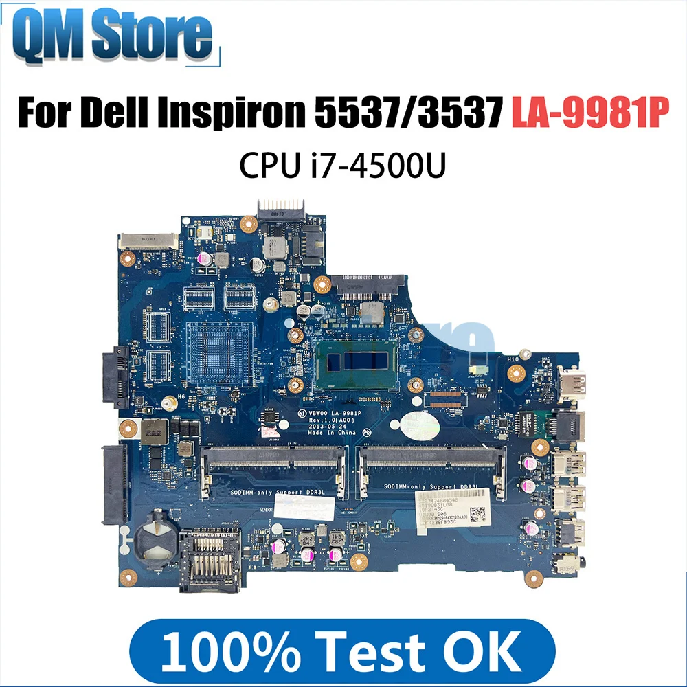 Laptop-Mainboard-For-DELL-Inspiron-5537-3537-15R-LA-9981P-CPU-i7-4500U ...