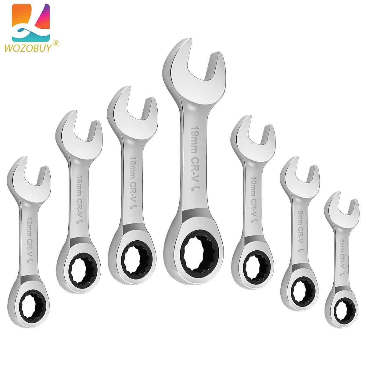 Stubby-Ratcheting-Combination-Wrench-Set-6-19mm-Metric-Chrome-Vanadium ...