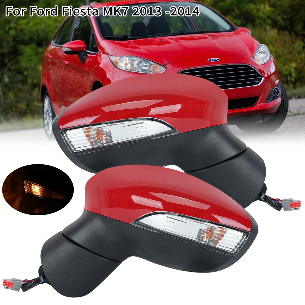 6 Pins Side Rearview Mirror Assembly for Ford Fiesta MK7 2013 2014-2017 ...