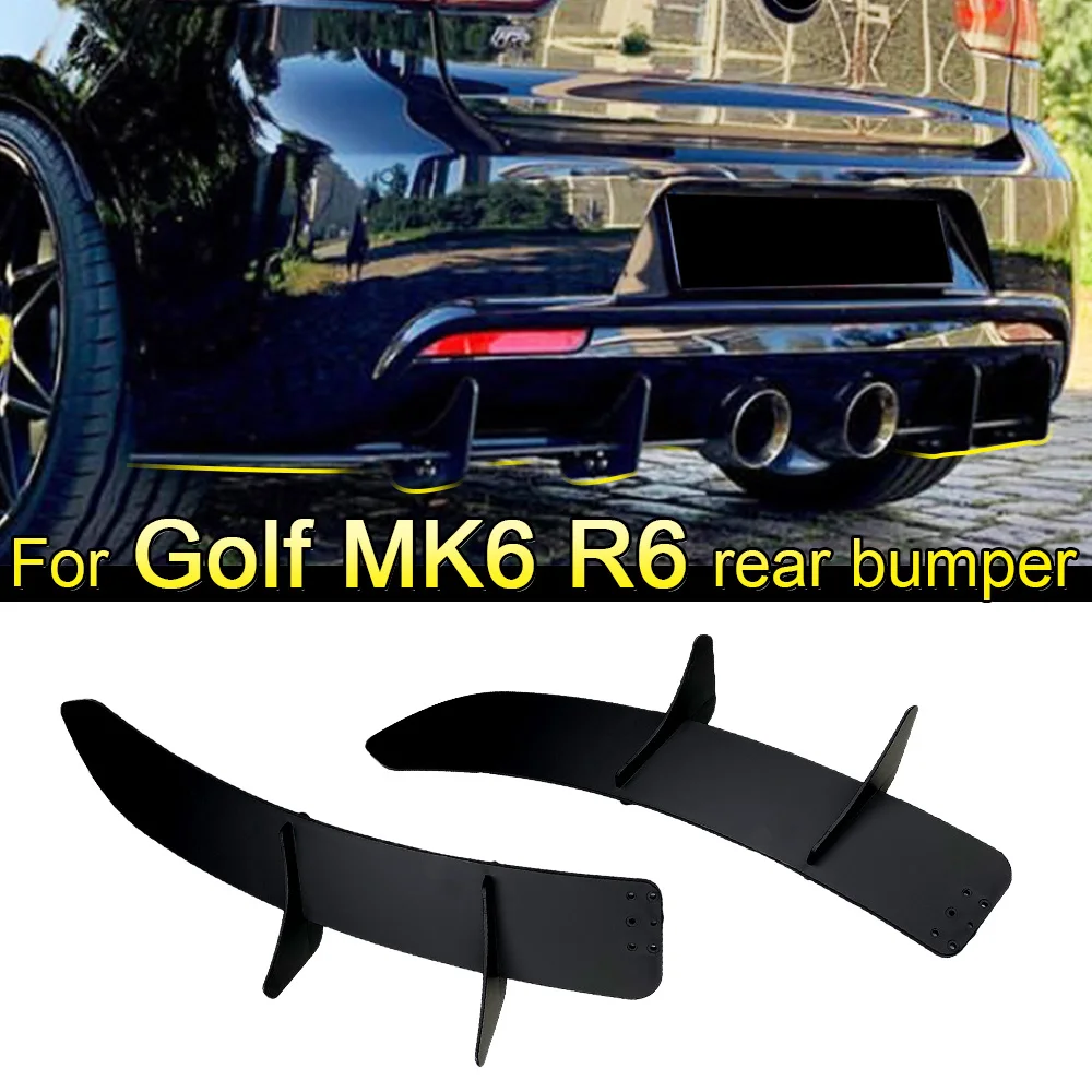 Rear Bumper For VW Golf 6 MK6 6R Rear Bumper Lip Diffuser Spoiler Protector Matt Black Car ...