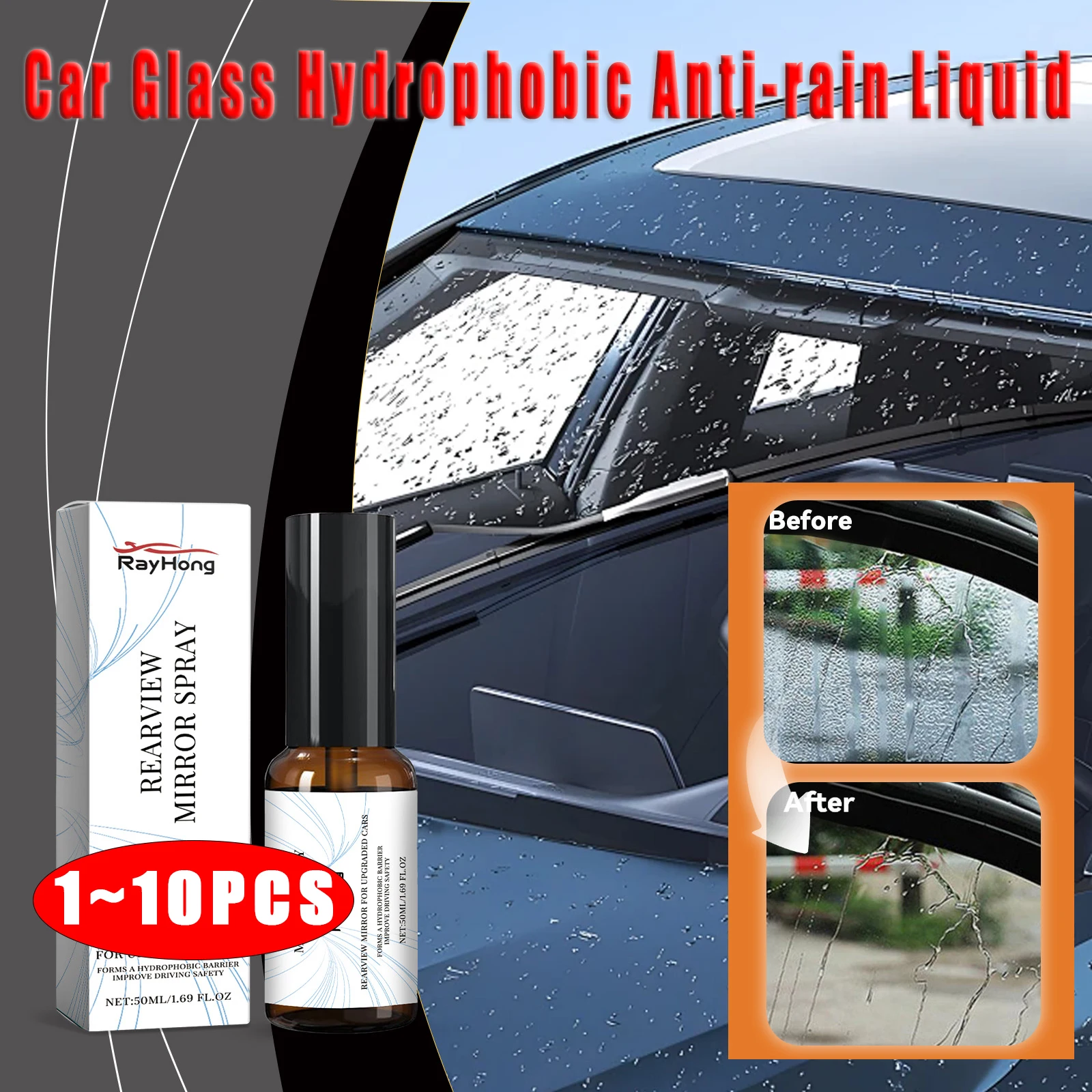 Water Repellent Spray Anti Rain Coating For Car Glass Hydrophobic Anti ...