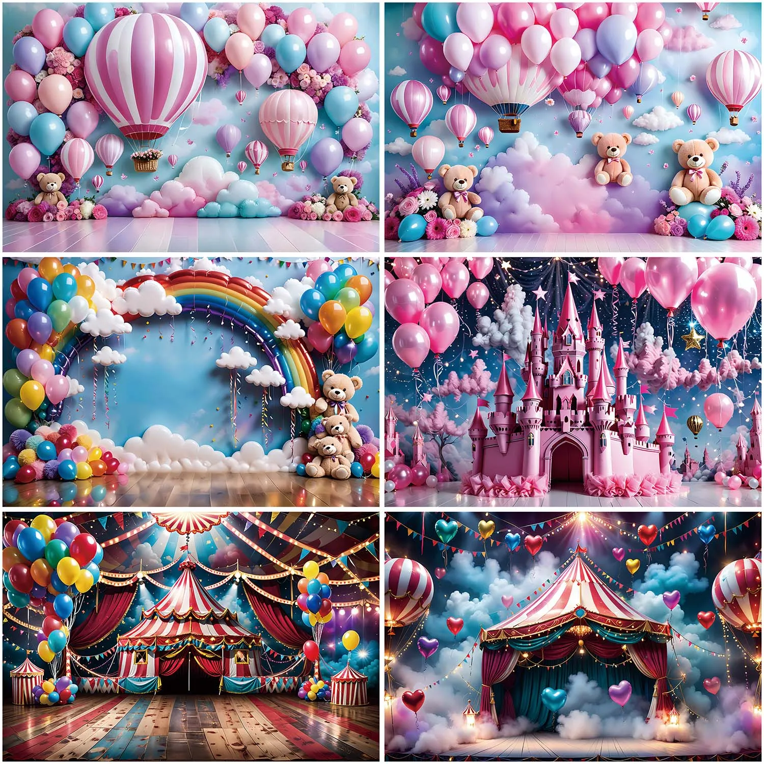 MOON-QG-Birthday-Balloons-Photozone-Backdrop-Girls-Princess-Castle ...