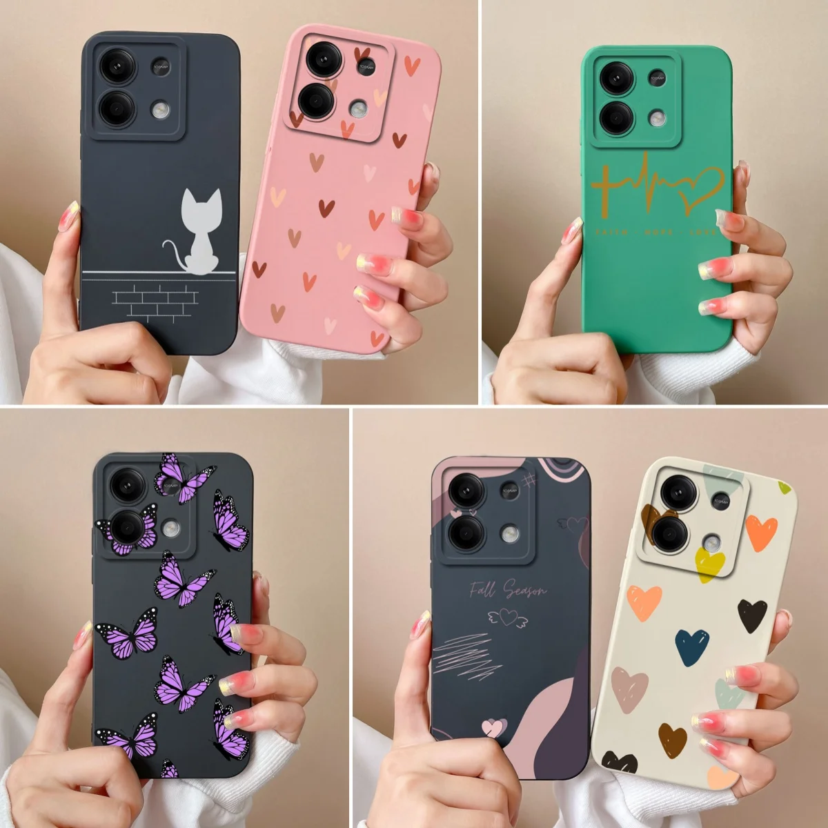 For-Xiaomi-Redmi-Note-13-Pro-Plus-5G-Phone-Case-Heart-Liquid-Silicone ...