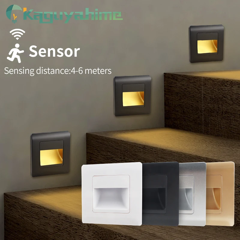 PIR-Sensor-Led-Stair-Light-AC85-265V-Wall-Light-4-Colors-220V-Recessed ...