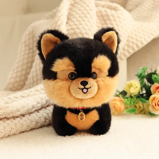 Adorbale Furry Plush Corgi Dog Plush Toy Stuffed Big Head Kawaii ...