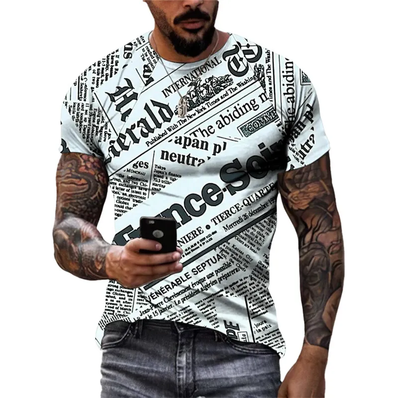 New-Creative-Design-Retro-Old-Newspapers-graphic-t-shirts-Summer ...