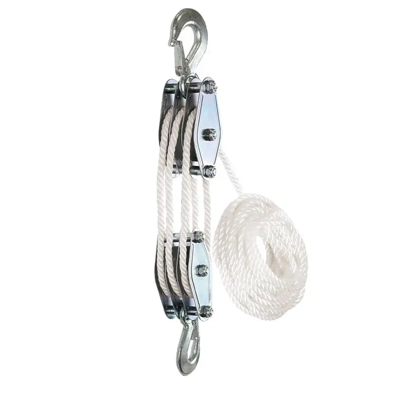 Block-And-Tackle-Pulley-System-Rope-Pulley-Hoist-With-6-1-Lifting-Power ...